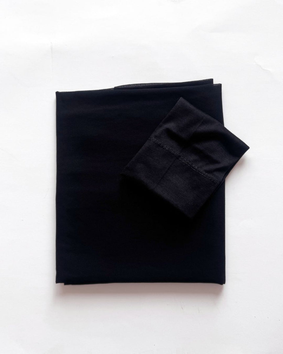 Chiffon Matching Hijab & Cap Set - Black – Faaynoon