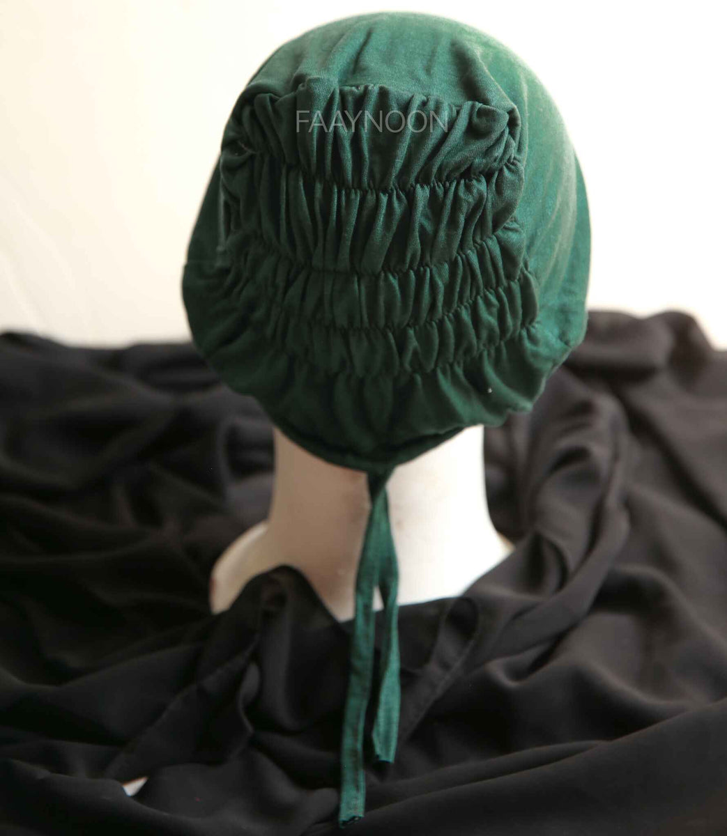 Elasticated Bonnet Cap - Bottle Green – Faaynoon